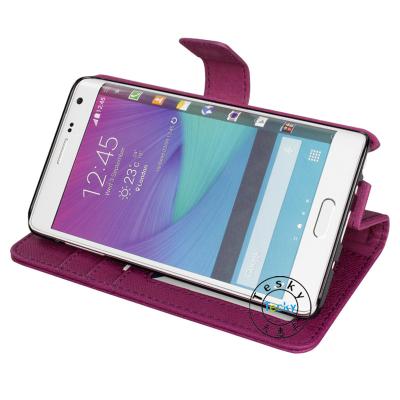 China leather wallet protective  cases for samsung note edge with card slots for sale