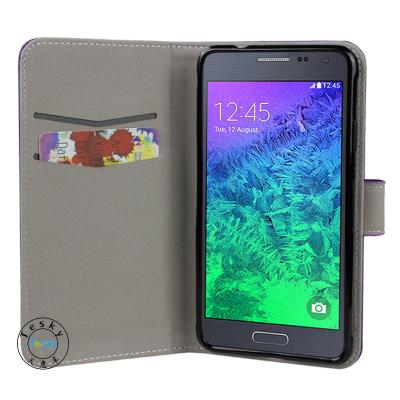 China ultra-thin flip protective leather cover cases for samsung galaxy alpha for sale