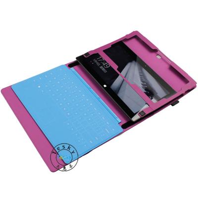 China keyboard Leather flip tablet cases for surface pro 10.6 inch ,OEM and ODM welcome for sale