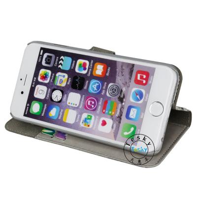China new arrival wallet folio pu leather stand cover case for iPhone 6 for sale
