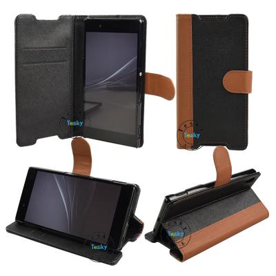China Smartphone wallet cases for xperia sony z4 for sale