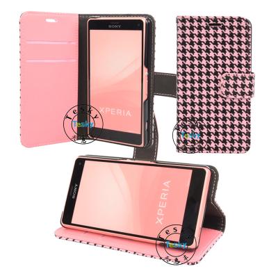China PU  leather folio case for xperia sony z3 mini ,various colors available for sale