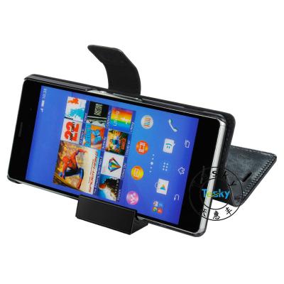 China durable smartphone protective leather folio Case For sony z3 ,various colors available for sale