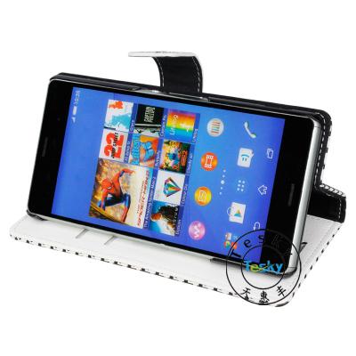 China folio stand  leather  protective  Case For sony z3 ,various colors available for sale