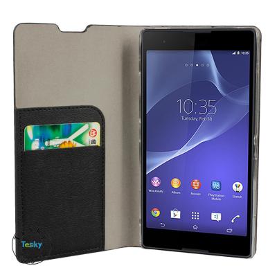 China Pu leather flip stand cover case for sony xperia T3,various colors available for sale