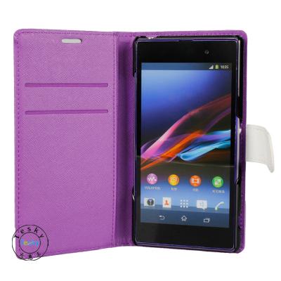 China sythetic leather mobile phone case for sony xperia Z1,various colors available for sale