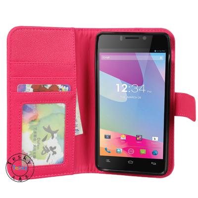 China Wallet Flip hot pink PU Leather Case Cover for Blu vivo 4.8 HD for sale