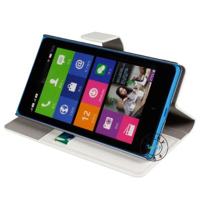 China Personalized leather Book Black Folio Wallet Case for Nokia XL with Credit Card Slot for sale