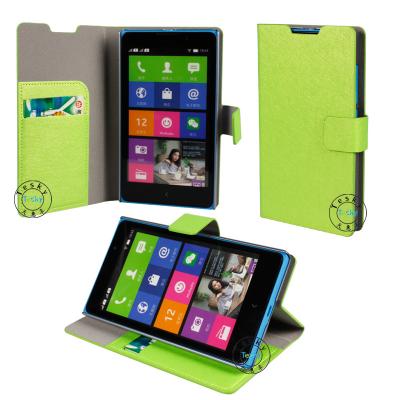 China Premium Wallet Leather Case (green, Built-in Credit Card/ID Card Slot) for Nokia XL for sale