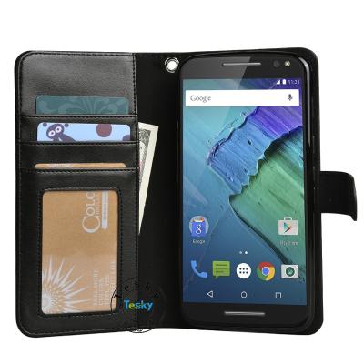 China Waterproof pu leather case for Moto x style with wrist  strap,OEM and ODM welcome for sale