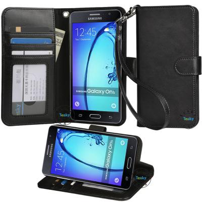 China Samsung on5 leather case,quality slim flip pu leather case for samsung on5 for sale