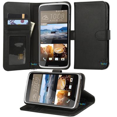 China HTC Desire 828 wallet case,black shockproof HTC Desire 828 premium folio pu wallet case for sale