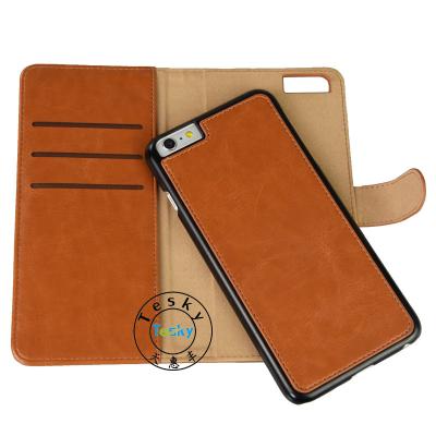 China 2-in-1 detachable pu leather case wallet for iphone 6s plus with special hot stamp pu for sale