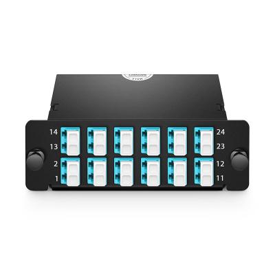 China Multimode Fiber Patch Panel 1MT12LC2OM4AF 1 MTP To 12 LC 24 Fibers OM4 Type AF for sale