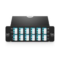 China 2 MTP to 12 LC Duplex OM4 Multimode Fiber Cassette Patch Panel 24 Fibers Type A for sale