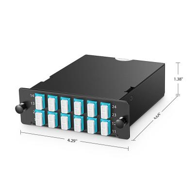 China 2 MTP To 12 Lc Duplex Patch Panel Connector 24 Fibers OM4 Multimode Type AF for sale