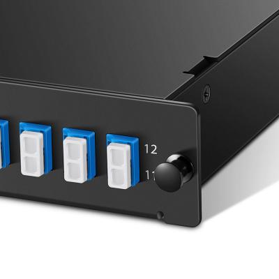 China 1MT6LC2SMFA 1 MTP To 6 Port Lc Fiber Patch Panel Single Mode 12 Fibers OS2 Type A for sale