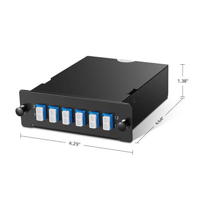 China 1MT6LC2SMFA 1 MTP To 6 Port Lc Fiber Patch Panel Single Mode 12 Fibers OS2 Type A for sale