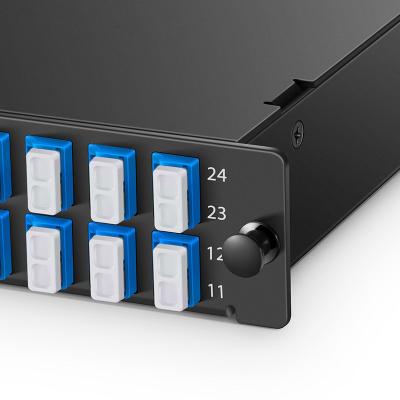 China 2MT12LC2SMFAF 2 MTP To 12 LC  12 Core Fiber Patch Panel Liu 24 Fibers OS2 Single Mode for sale