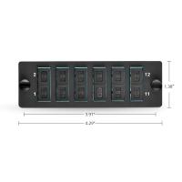 China 6 Port SC Duplex OM4 Fiber Patch Panel 12 Fibers Multimode Adapter Panel for sale