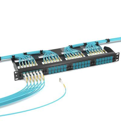 China P12LC2X10GMM Fo Patch Panel 12 Port LC/PC Adapter Duplex Panel 24 Fibers OM4 Multimode for sale