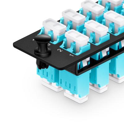 China P12LC2X10GMM Fo Patch Panel 12 Port LC/PC Adapter Duplex Panel 24 Fibers OM4 Multimode for sale