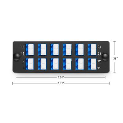China P12LC2XSMF 12 LC/PC Fiber Optic Patch Panel 12 Port 24 Fibers OS2 Single Mode for sale