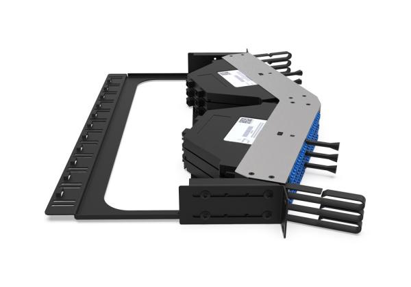 Quality Rongbang RBTX-PP02 1U High Density Angled Frame Modular Panel 6 MPO/MTP to 144 for sale