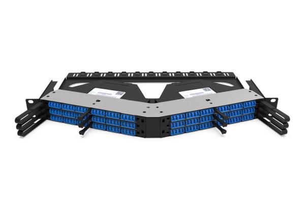 Quality Rongbang RBTX-PP02 1U High Density Angled Frame Modular Panel 6 MPO/MTP to 144 for sale