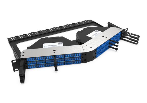 Quality Rongbang RBTX-PP02 1U High Density Angled Frame Modular Panel 6 MPO/MTP to 144 for sale