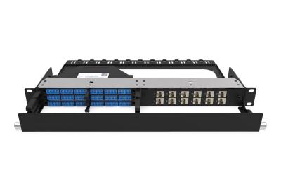 China Rongbang RBTX-PP03 1U High Density Hybrid Fiber & Copper Modular Panel 3 MPO/MTP to 72 LC Ports  12 Jack for Data Center for sale