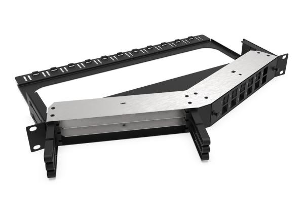 Quality Rongbang RBTX-PP04 1U High Density Frame Hybrid Fiber & Copper Angled Modular for sale
