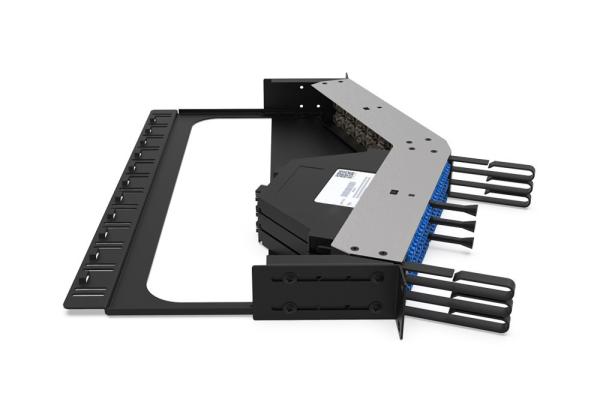 Quality Rongbang RBTX-PP04 1U High Density Frame Hybrid Fiber & Copper Angled Modular for sale