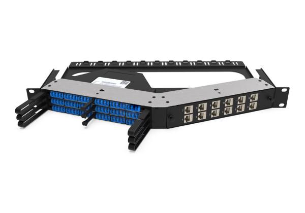 Quality Rongbang RBTX-PP04 1U High Density Frame Hybrid Fiber & Copper Angled Modular for sale