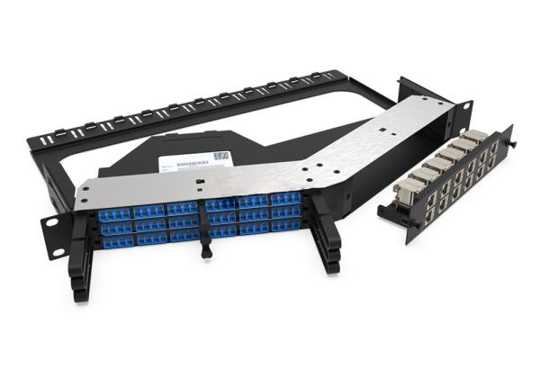 Quality Rongbang RBTX-PP04 1U High Density Frame Hybrid Fiber & Copper Angled Modular for sale