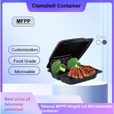 중국 MFPP 시장 수요를 위한 다양한 크기의 테이크아웨이 식사 컨테이너,Takeout MFPP Hinged Lid Microwave Container,9?? x9?? x3?? 판매용