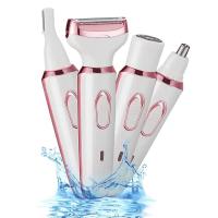 Quality 4-in-1 Rechargeable Rotating Disc Electric Razor Women Painless Grooming Kit for sale