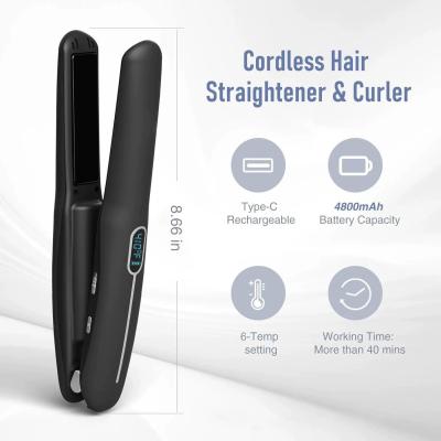 China USB Cordless Hotel & Outdoor Use Multi-Temperature Fast Heating Portable Ionic Hair Straightener for sale