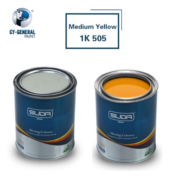 Quality Medium Yellow 1K Basecoat High Strength Acrylic Clear Coat Automotive No Weathering for sale