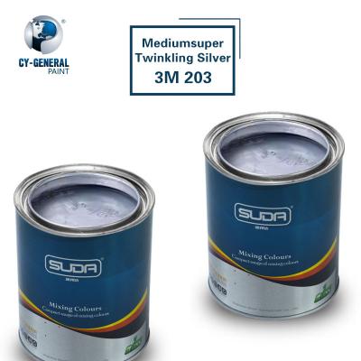 China Odorless Metallic Silver Grey Paint Mediumsuper Twinkling Silver Automotive Paint for sale