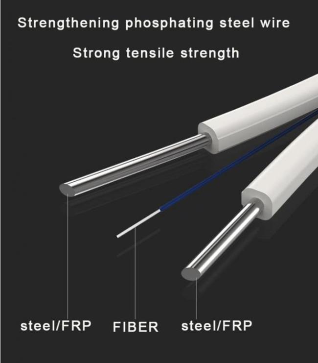 Low Smoke FRP Flat FTTH Drop Cable 4 Core Singlemode G657A1 G652D 2