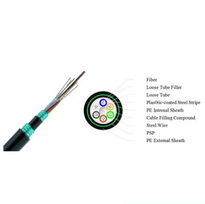 중국 48 코어 장갑 광섬유 케이블 GYTS53 직 buried Stranded 느슨 튜브 장갑 케이블 판매용