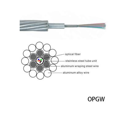 중국 48 광섬유 OPGW 야외 광섬유 케이블 공중 지상 유선 스테인레스 스틸 광 단위 판매용