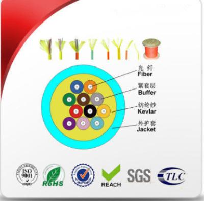 중국 고강도 24 코어 멀티모드 광섬유 케이블 LSZH / PVC 외부 껍질 판매용