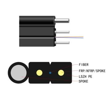 China Outdoor Flat 1 2 4 6 12 Core Fiber Drop Cable GJYXCH Single Mode for sale