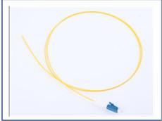China Convex Spherical End Simplex Fiber Optic Patch Cord LC UPC Fiber Optic Pigtail for sale
