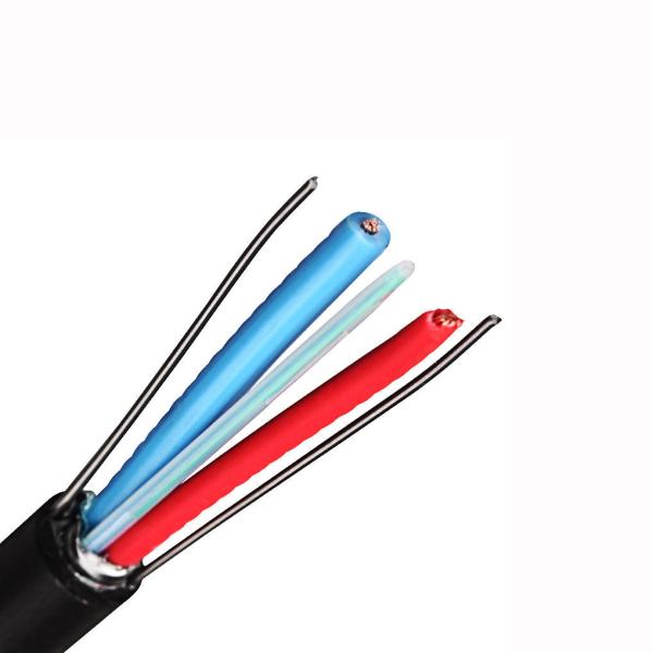 Quality Singlemode Direct Buried Copper Fiber Composite Cable 4 6 8 12 Core Oplc Hybrid for sale