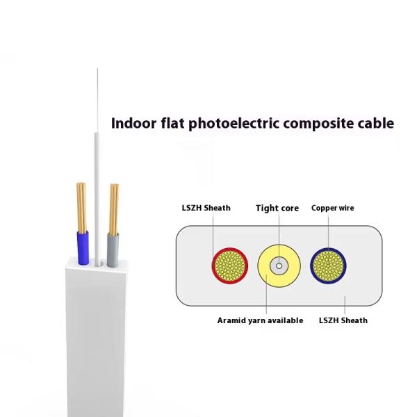 Quality Flat Photoelectric Composite Cable 1 core Network Wireless Optical Composite for sale