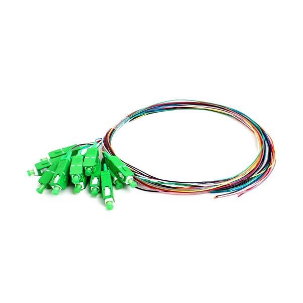 Quality Single Mode 12 Core Fiber Optic Cable 1.5M Fiber Optical Pigtail SC APC G657A1 for sale