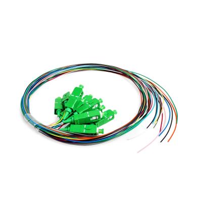 중국 단일 모드 12 코어 광섬유 케이블 1.5M 광섬유 피그테일 SC APC G657A1 판매용